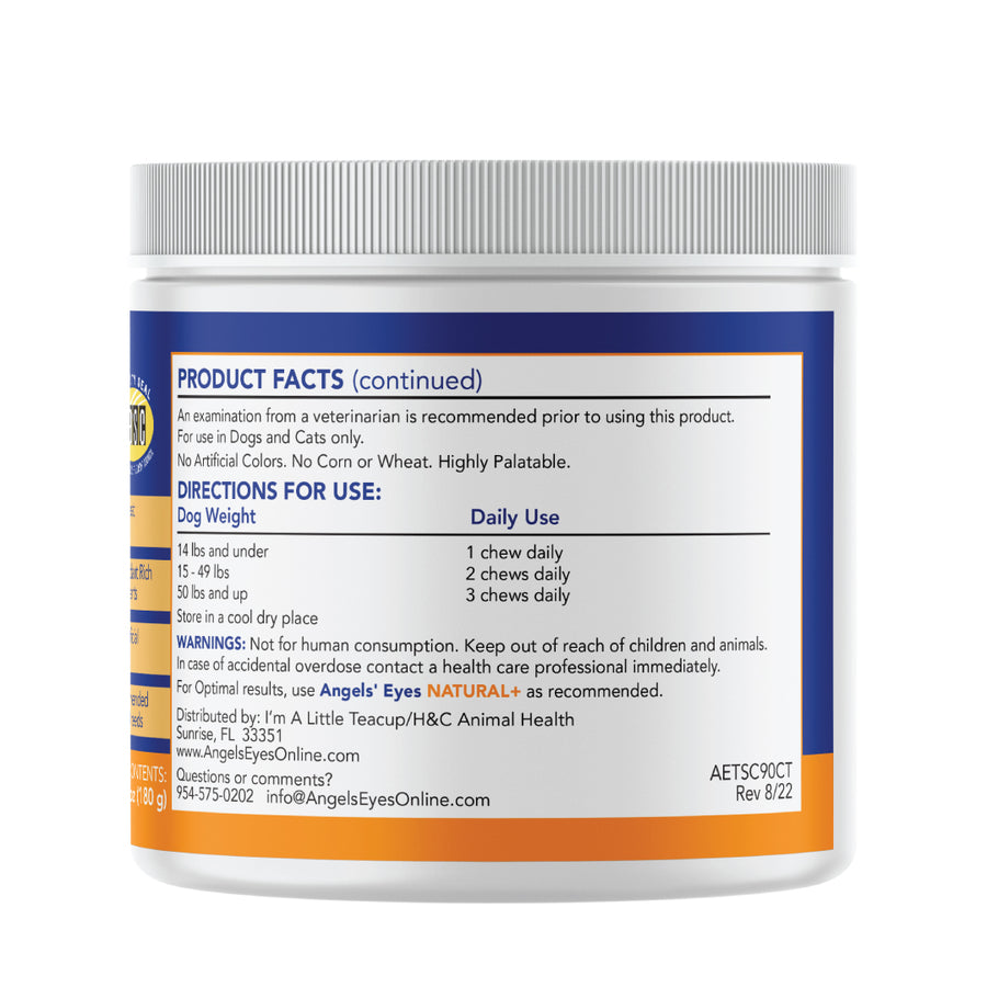 Angels’ Eyes NATURAL+ Tear Stain Chew for Dogs, Chicken Flavor 90ct ...